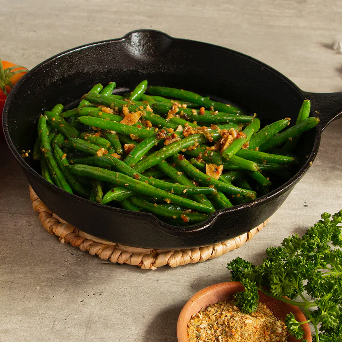 Buttery garlic sautéd green beans